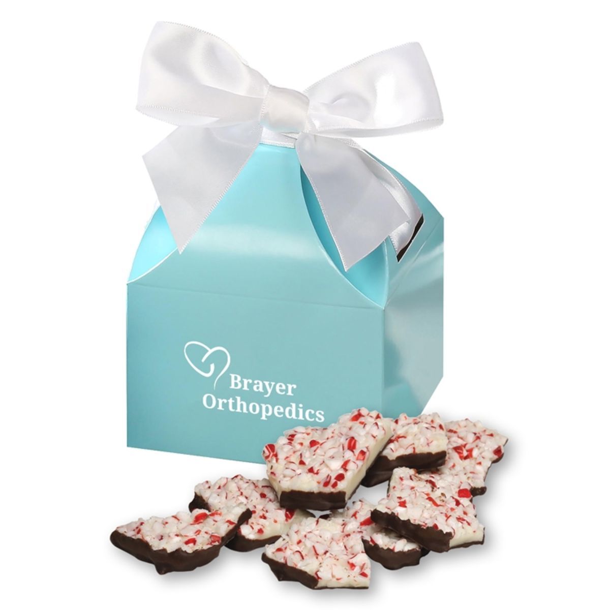 Peppermint bark in robin's egg blue classic treats gift box | Corporate ...