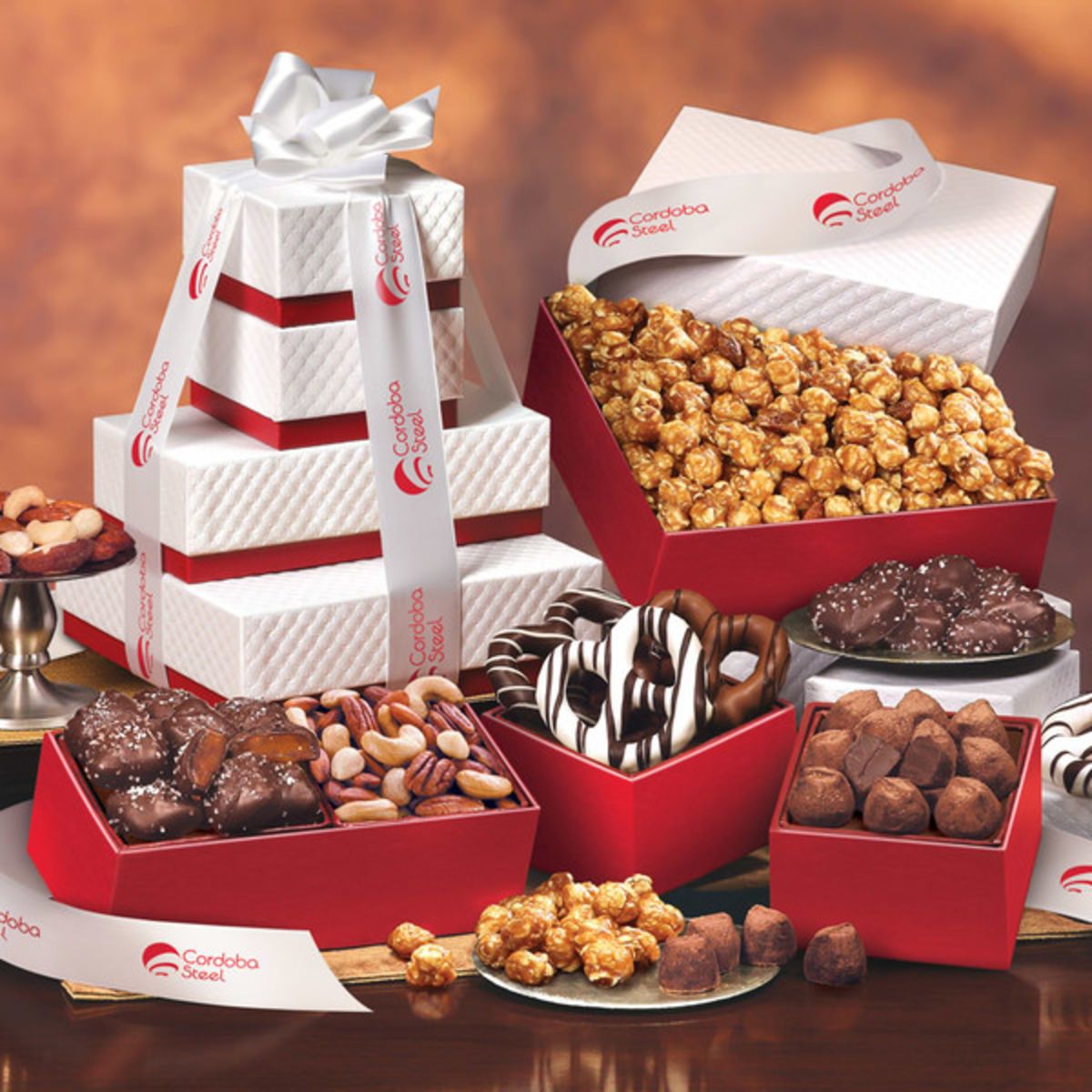 Park avenue tower of chocolate in red | Corporate Specialties