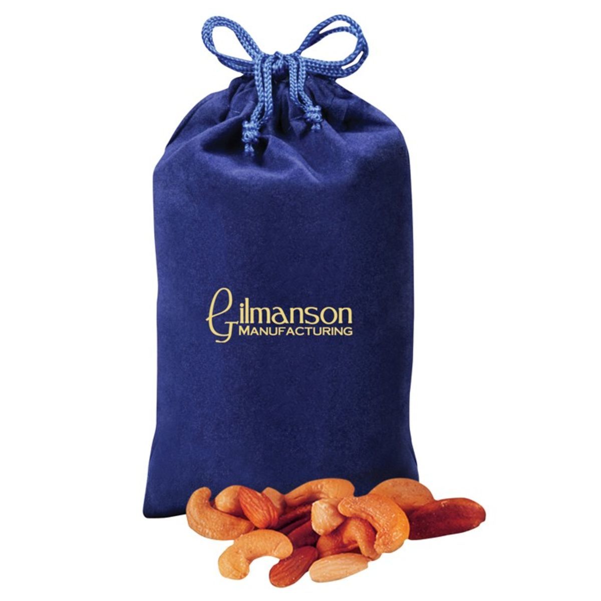 Promotional Sale - deluxe mixed nuts in blue velour gift bag ...