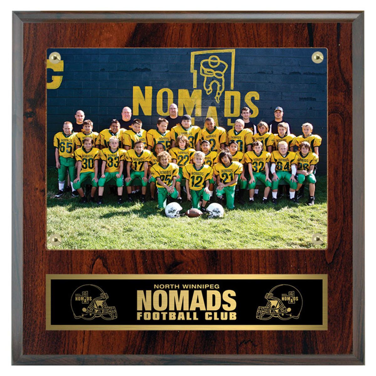 Promotional Cherrywood photo holder (recessed), award trophy, 9x 9 ...