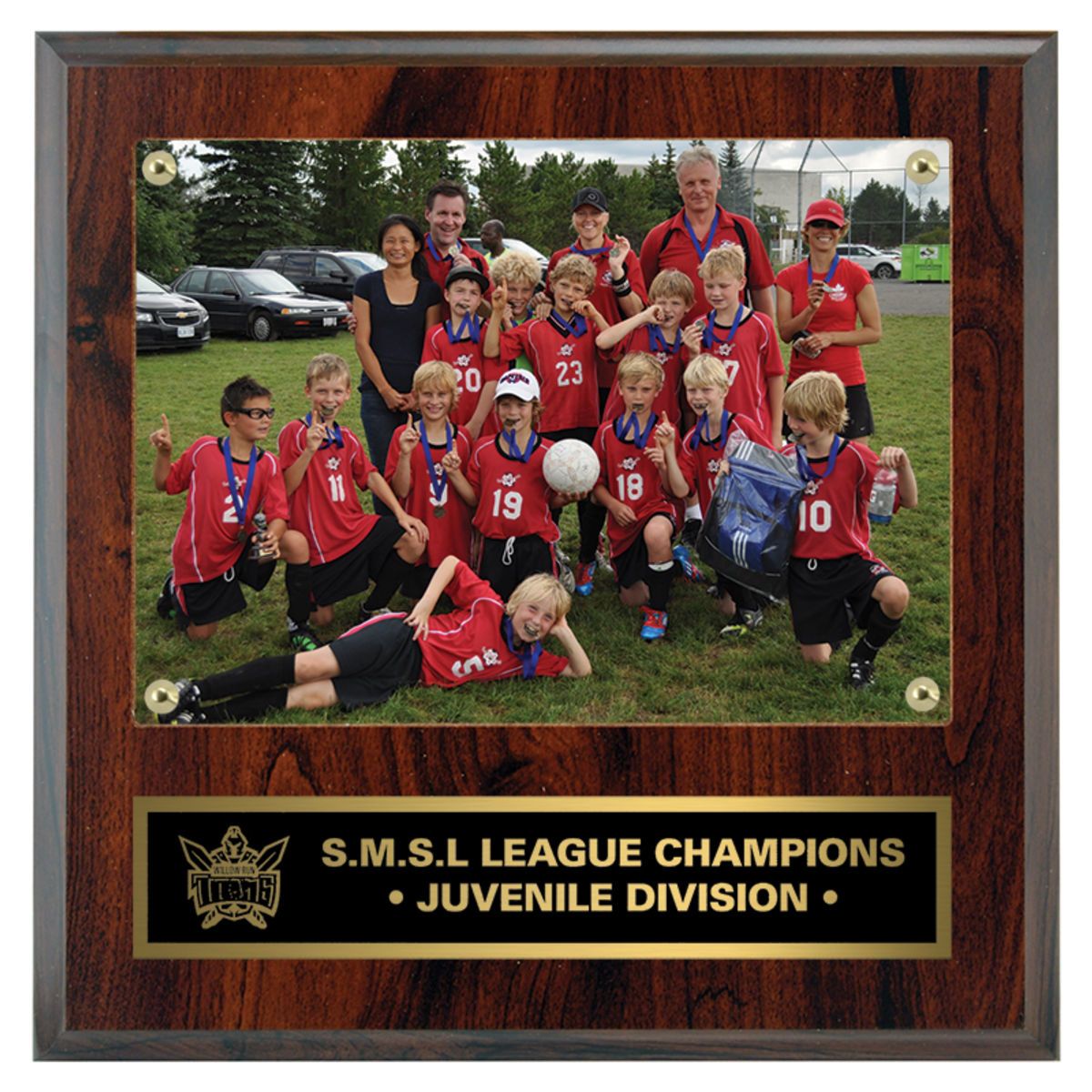 Promotional Cherrywood photo holder (recessed), award trophy, 9x 9 ...