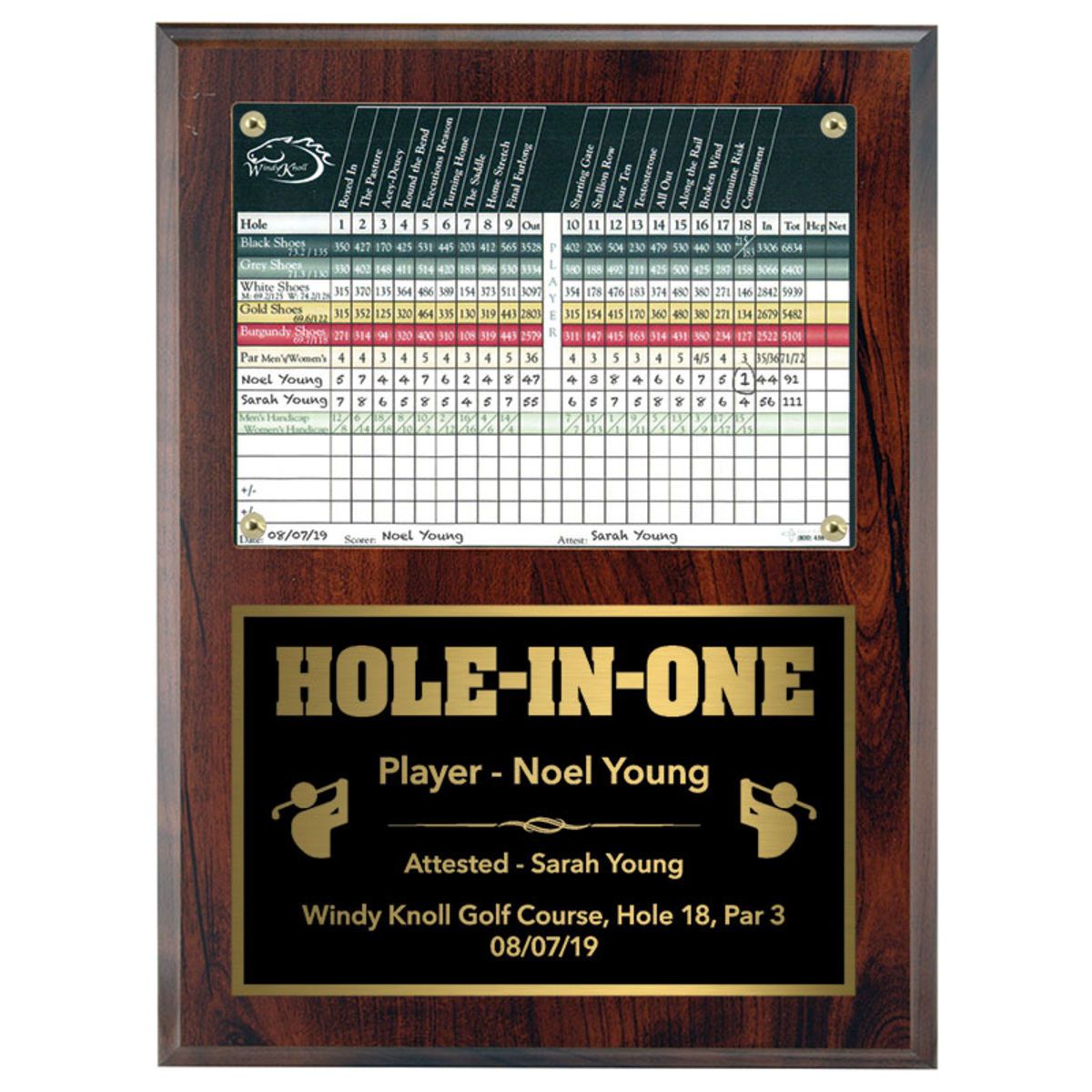 Promotional Cherrywood photo holder (recessed), award trophy, 9x 12 ...