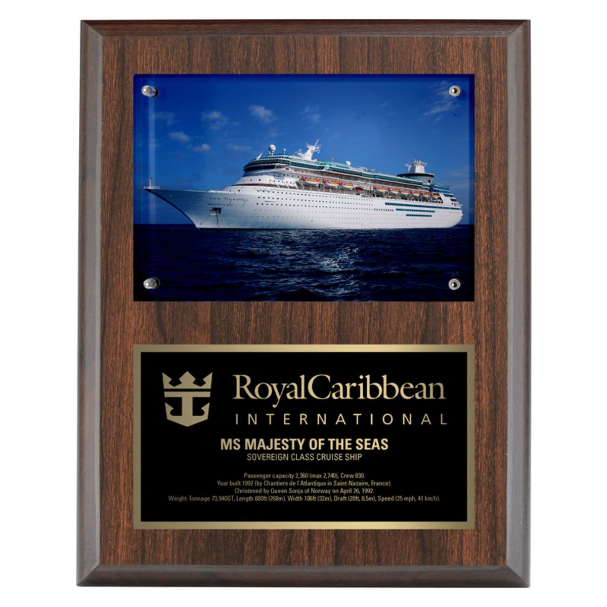 Custom Photo plaque (surface mount)-cherrywood saver, award trophy, 12x ...