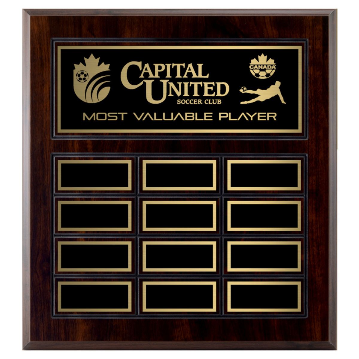 Promotional Cherrywood Grooved Annual Plaque, Award Trophy, 12x 12 ...