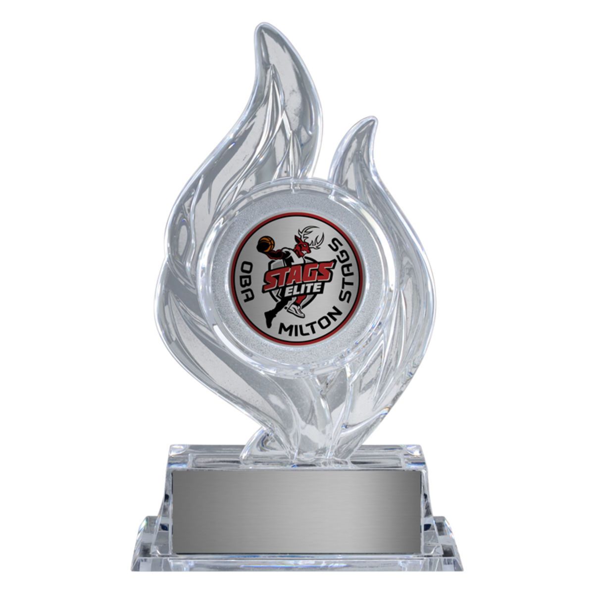 Custom Krystal flame 2 holder, award trophy, 6 78 Brand Merch ...