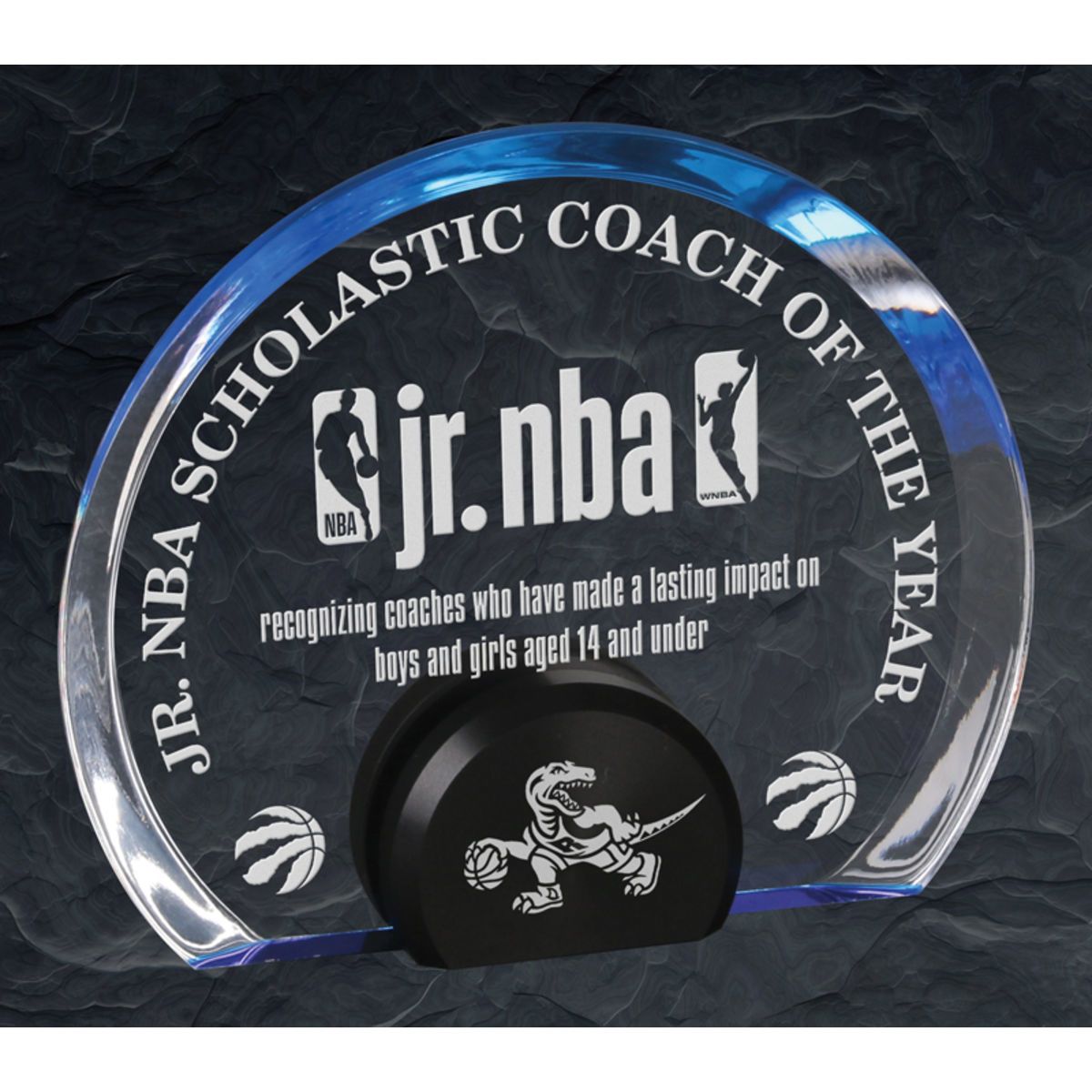 Custom Halo acrylic, blue, award trophy, 3x 4 | BrandExtenders