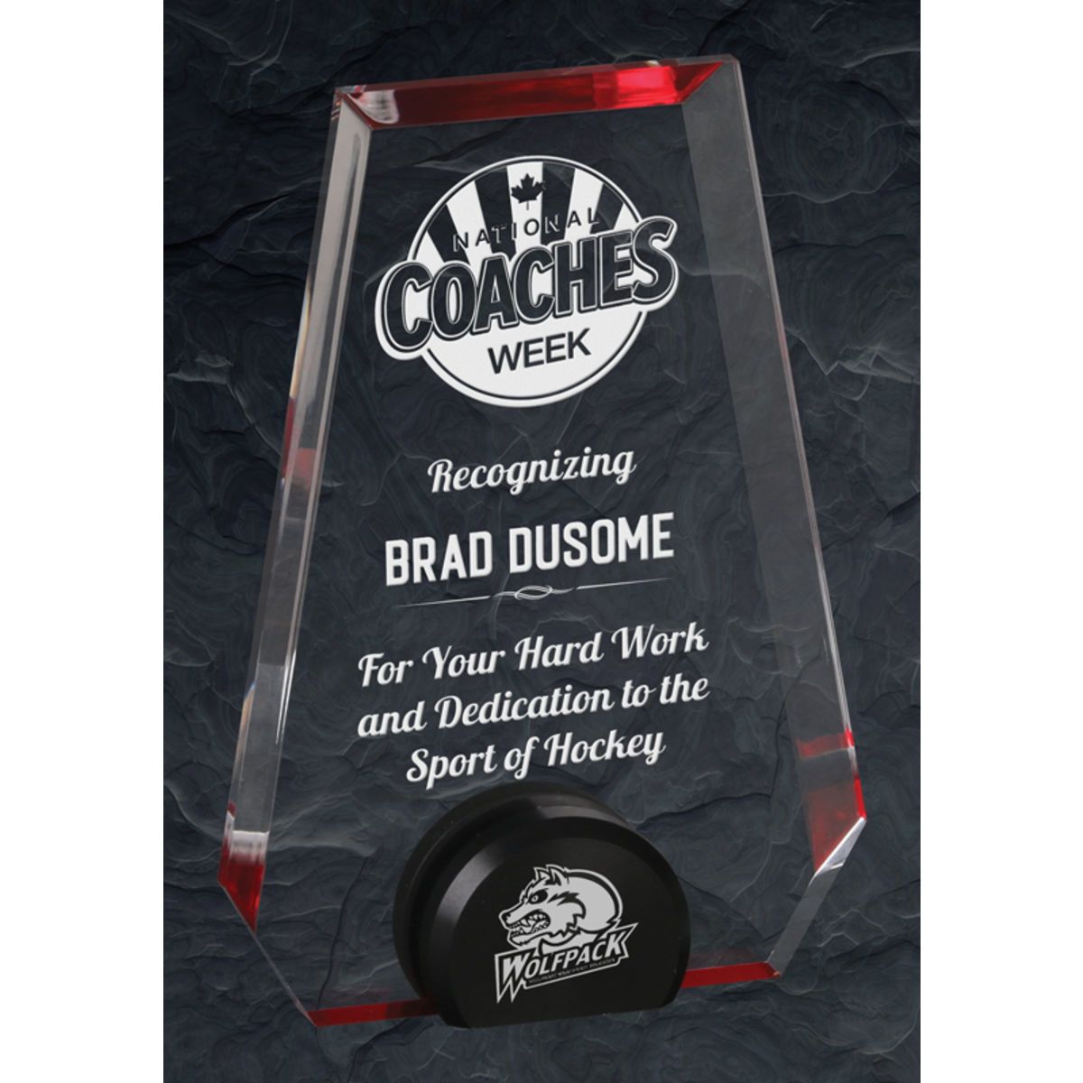 Custom Medium pinnacle, red, award trophy, 5x 7 | BrandExtenders