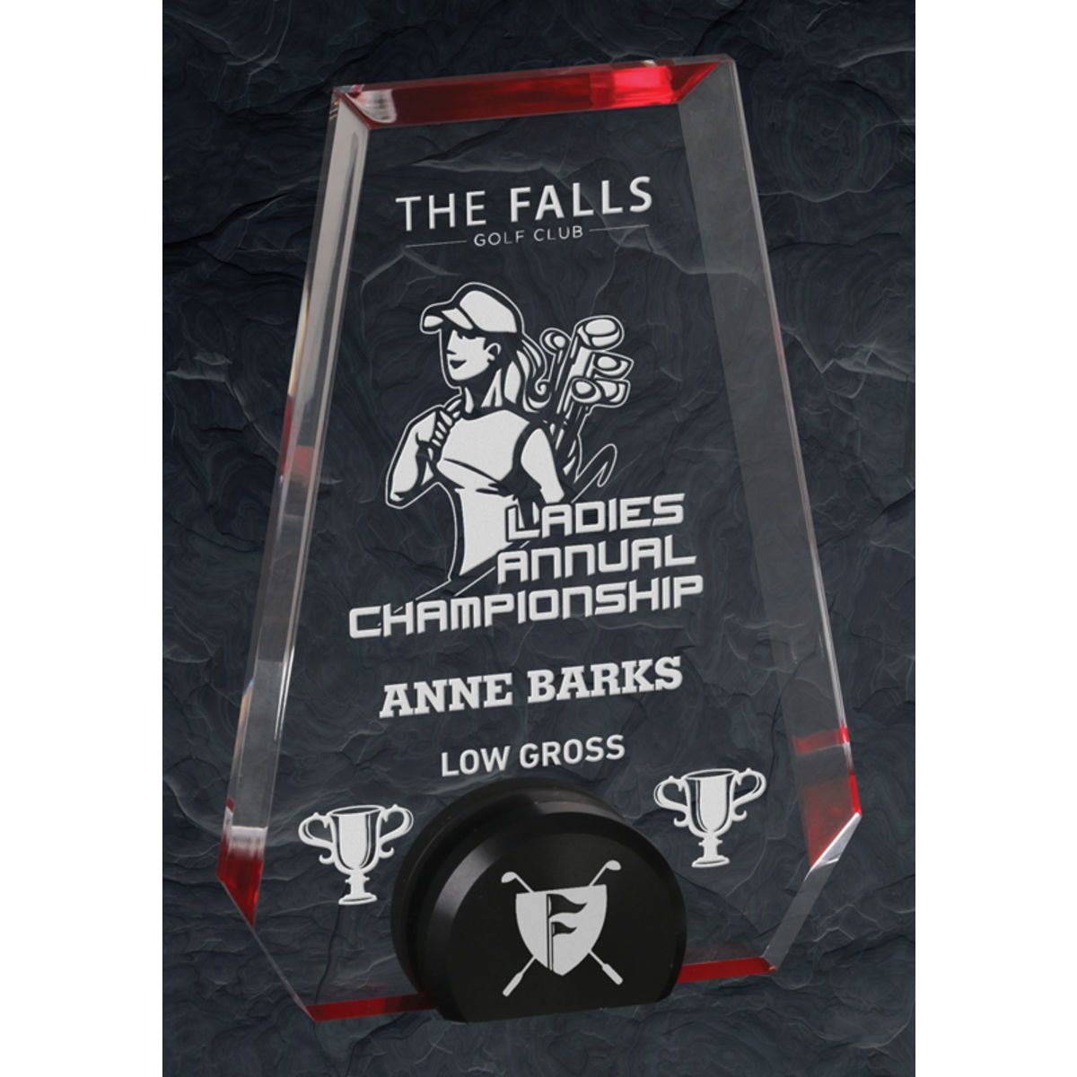 Custom Pinnacle acrylic, red, award trophy, 4x 6 Personalized With Your ...