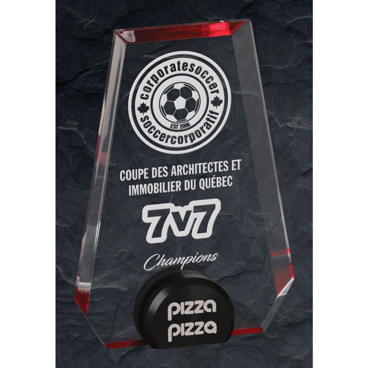 Promotional Pinnacle acrylic, red, award trophy, 4x 6 Personalized With ...
