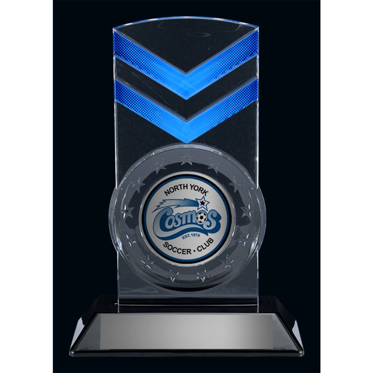 Promotional Snap-in acrylic, blue, award trophy, 7 Personalized With ...