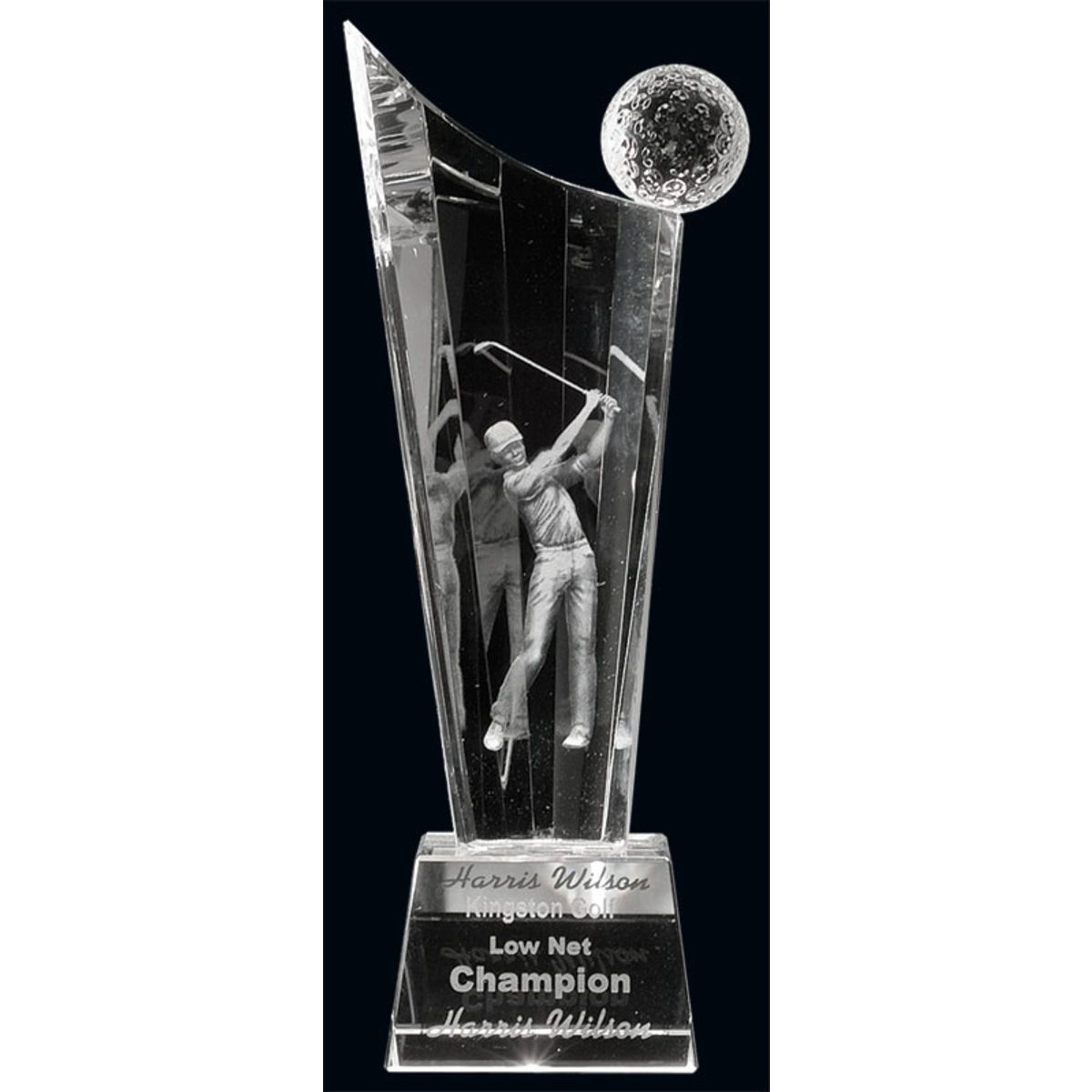 Optic crystal 3d laser award, award trophy, 8? | Coggins Promo