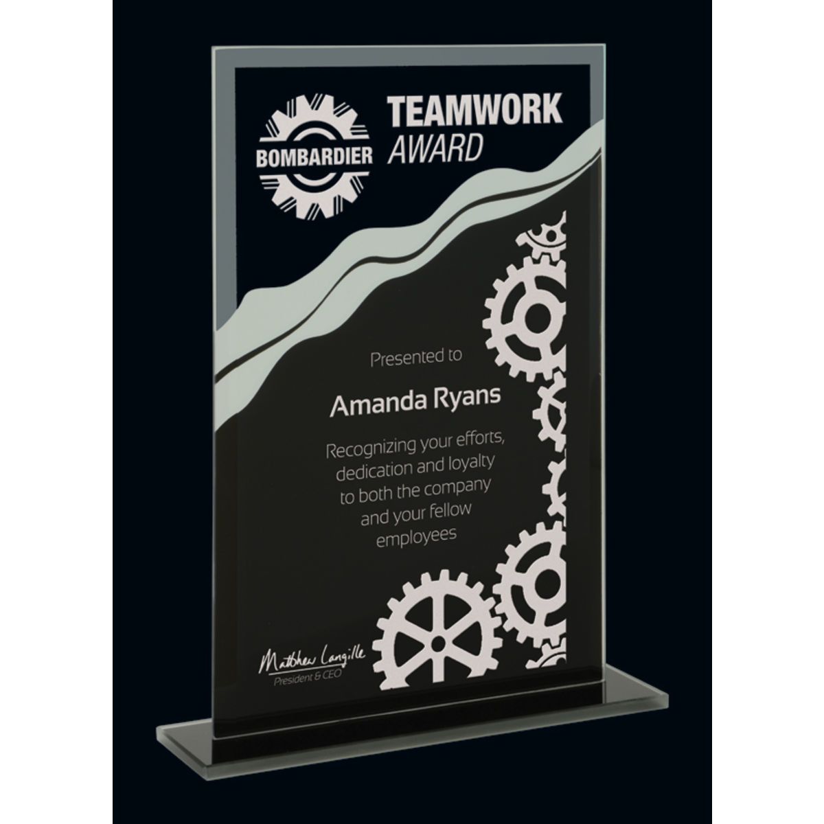 Promotional Gros morne black mirror, award trophy, 6x8? Personalized ...