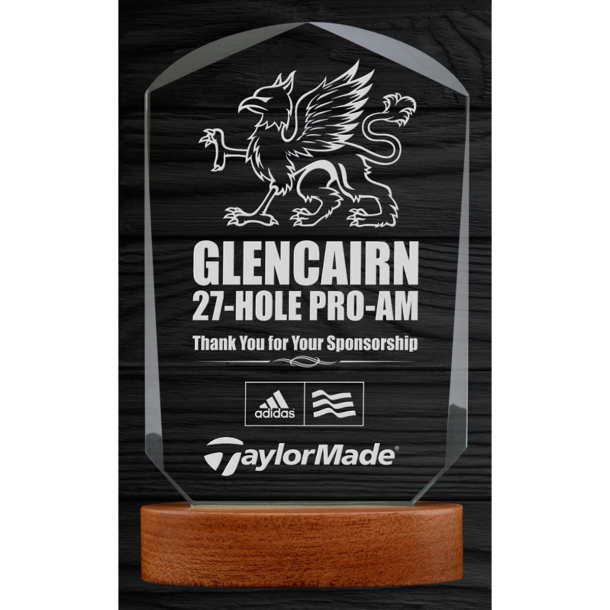 Custom Smithwick glass wwood base, award trophy, 8 | BrandExtenders