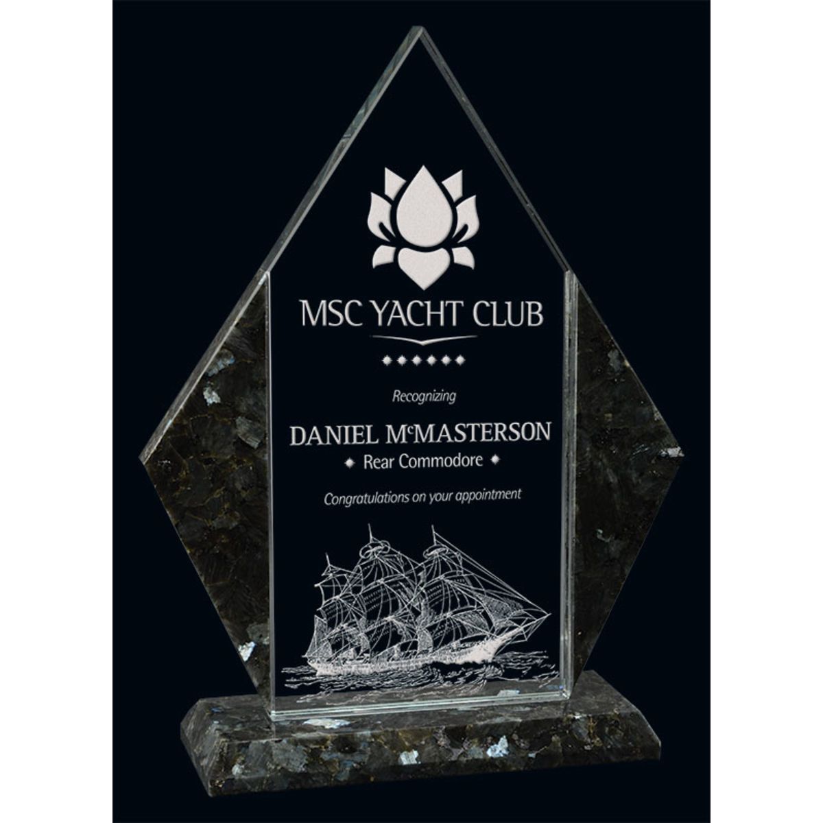Alpine, Glass Granite, Award Trophy, 6x8 78 | Coggins Promo