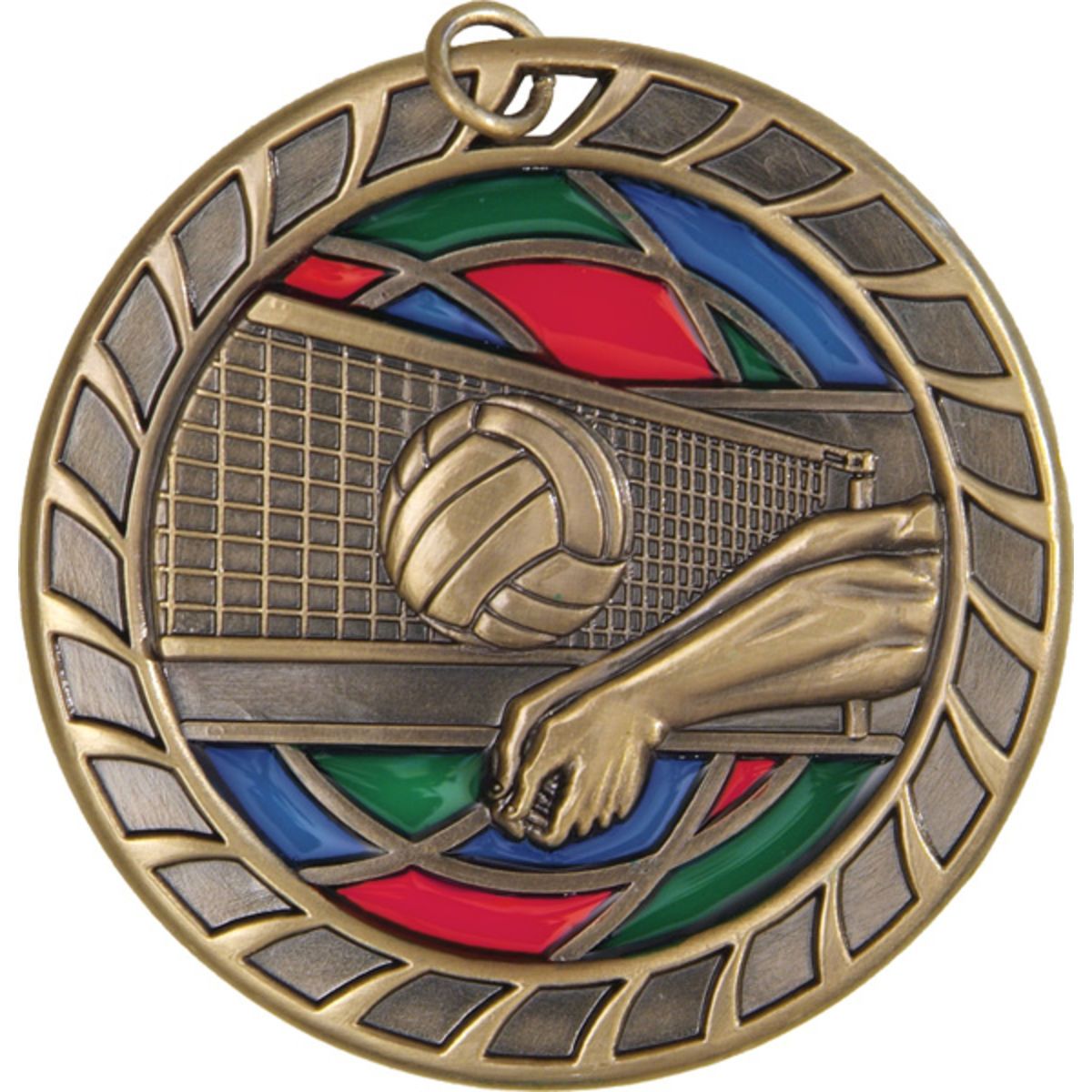 Custom Stained glass medal - medal - volleyball, 2 | BrandExtenders