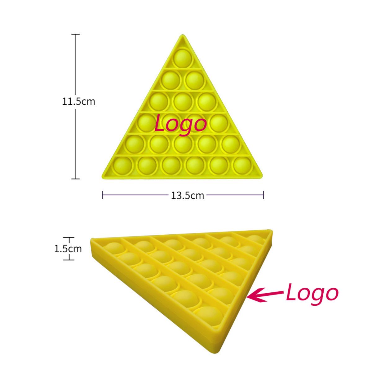 6 Pieces Triangle Shape Pure Color Push Pop Bubble Fidget Sensory Toy ...