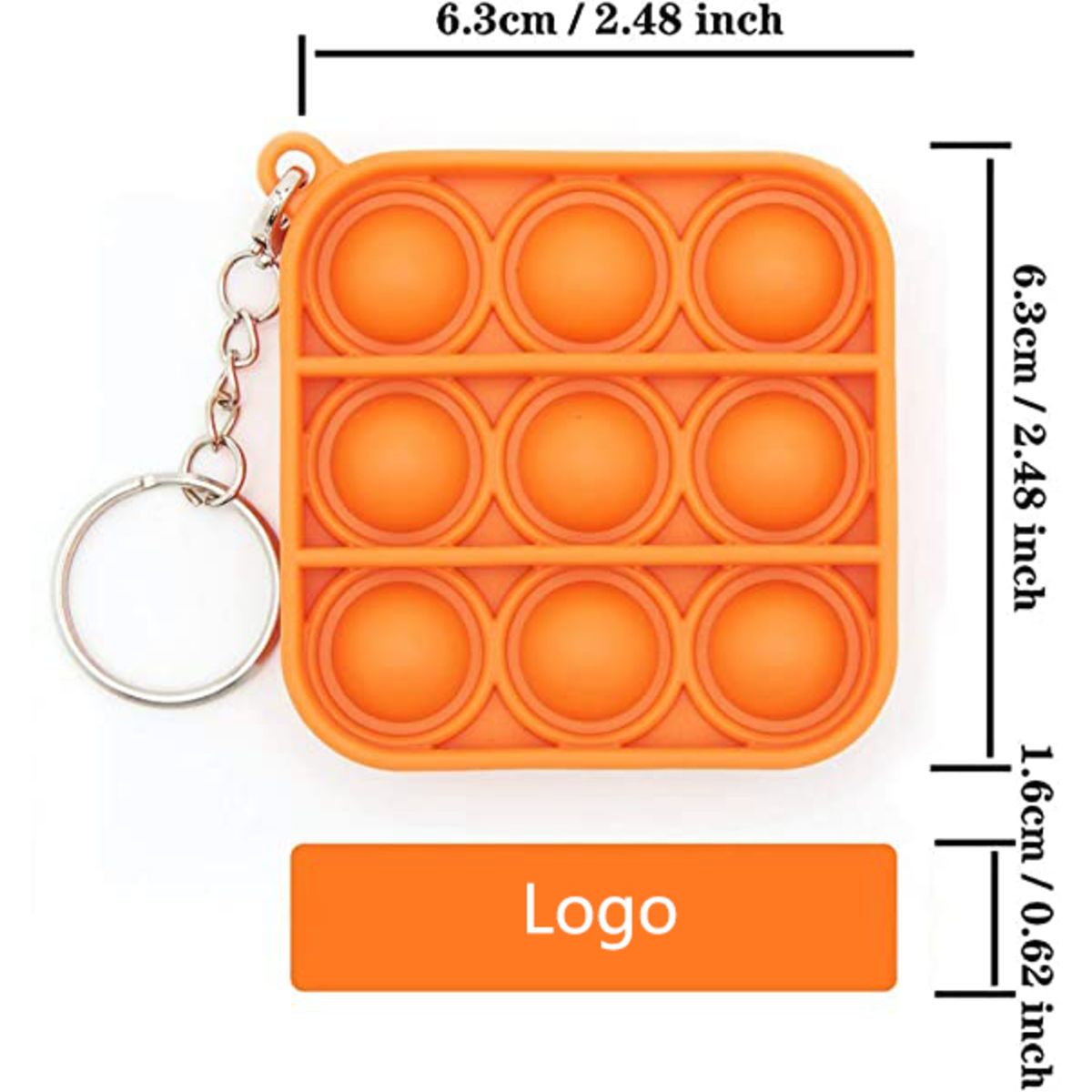 Square Shape Pure Color Push Pop Key Chain | Order Swag