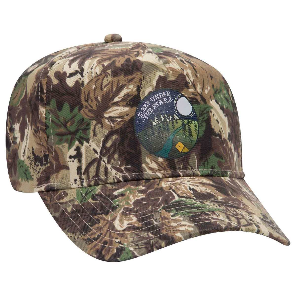 Otto cap camouflage 5 panel mid profile baseball cap | Inkmule