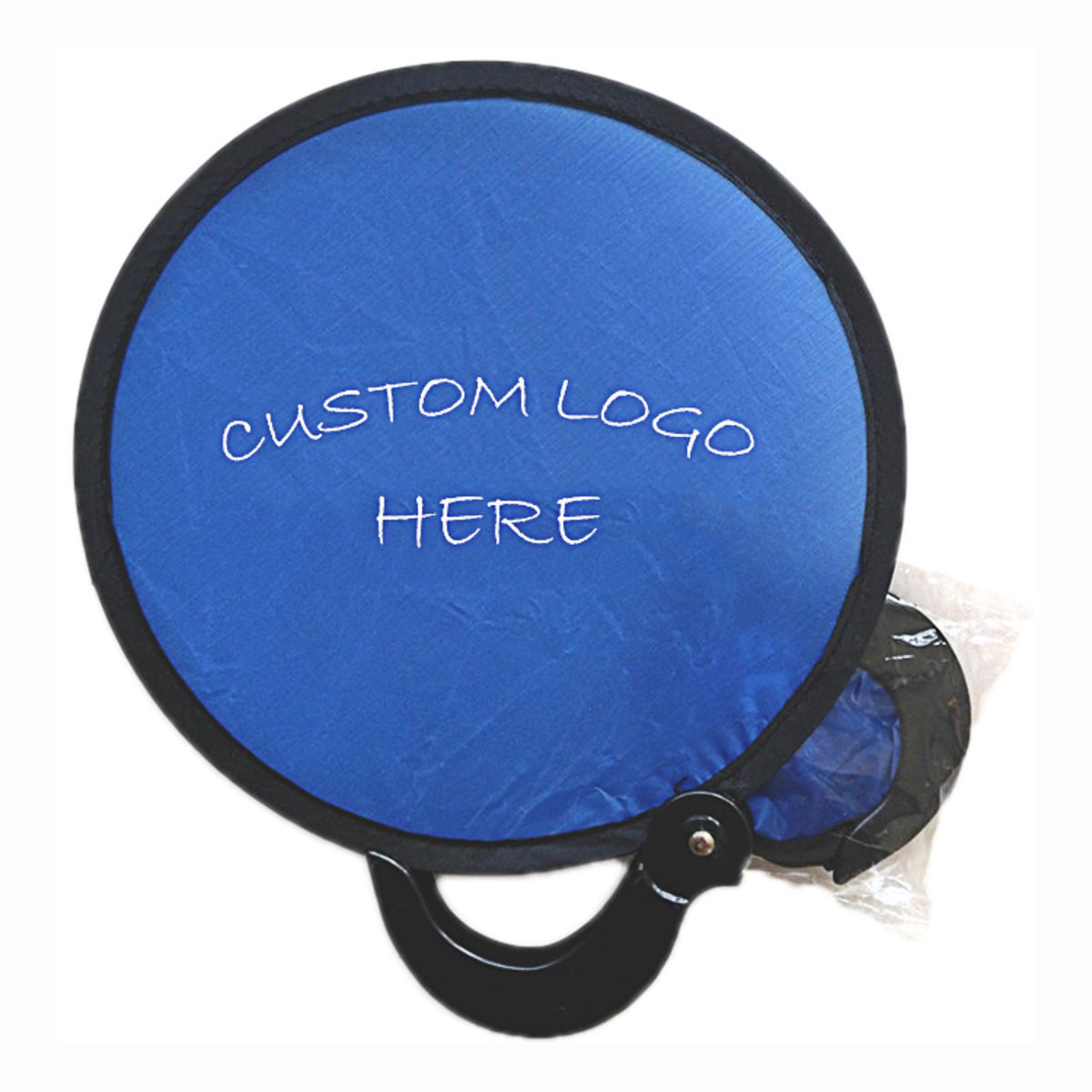 Foldable flying disc fan with plastic handle | Corporate Specialties