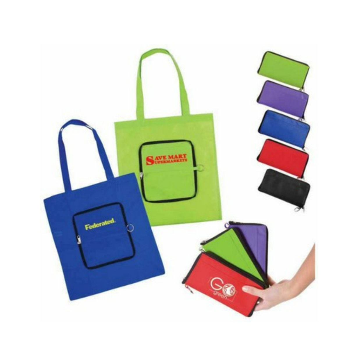 Promotional Eco Carry Foldable Grocery Tote Bag Personalized With Your ...