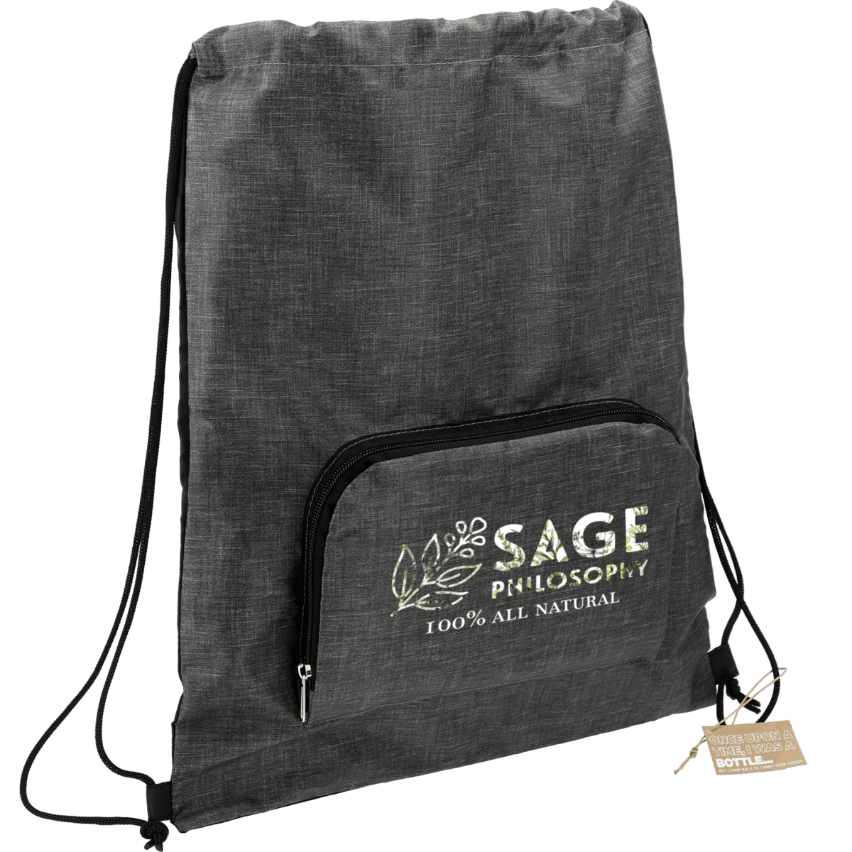 Ash recycled packable drawstring bag | Corporate Specialties
