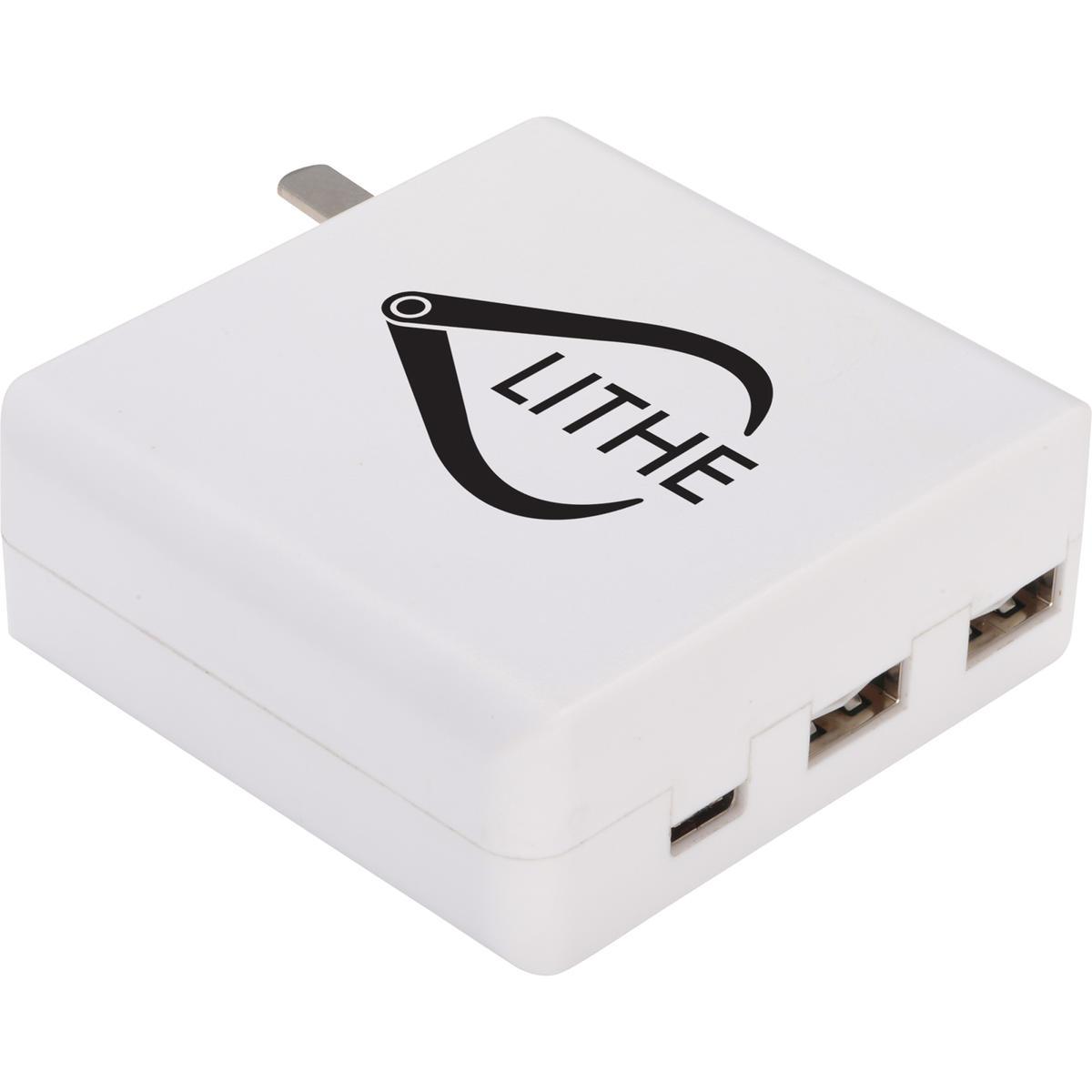 Custom ETL Listed Flap Type C AC Adaptor w Fast Charge Brand Merch ...