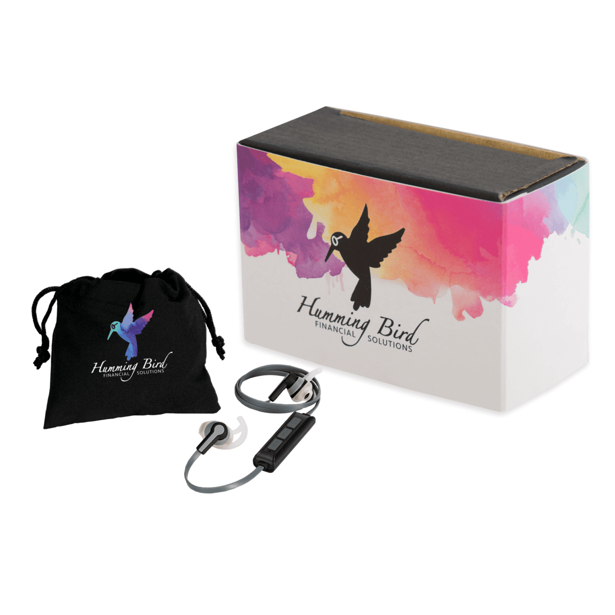 Boom bluetooth earbuds with full color wrap | Swag Your Brand