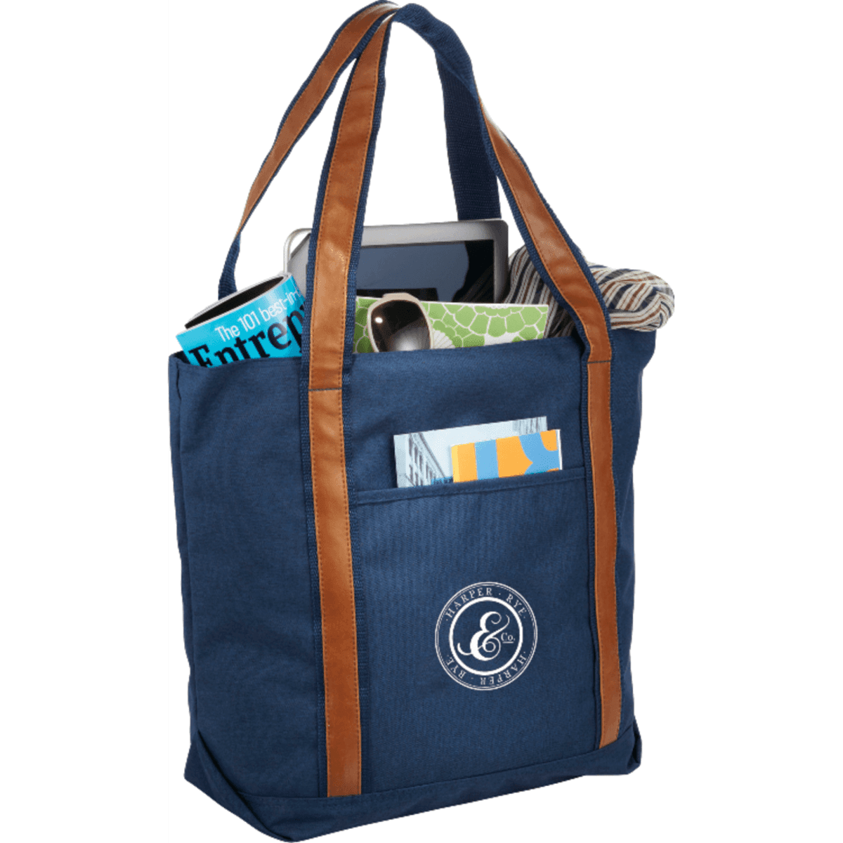 Promotional Large zippered capitol 11" tablet tote Personalized With ...