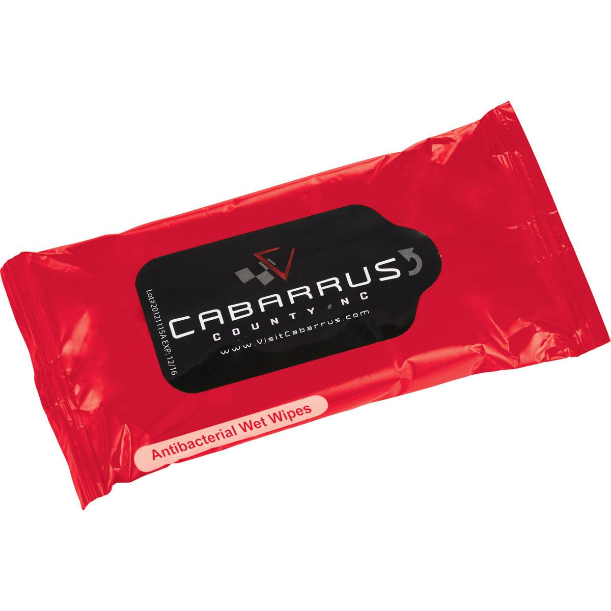 Promotional Travel pack anti-bacterial wipes Personalized With Your ...