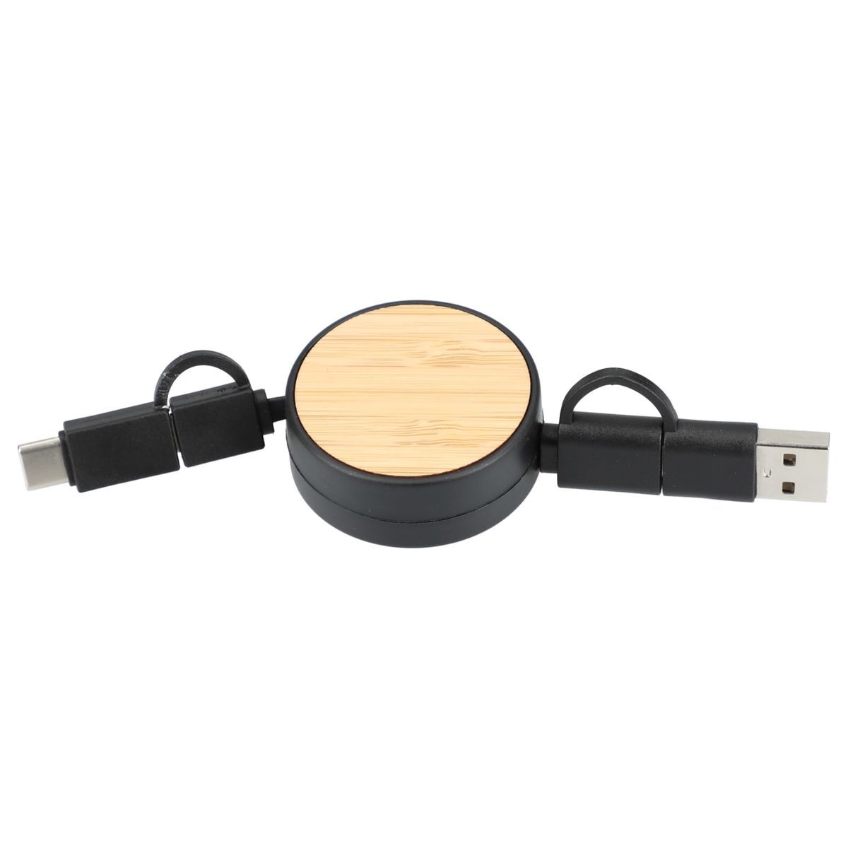 FSC® 100% Bamboo Retractable 5-in-1 Charging Cable | Order Swag
