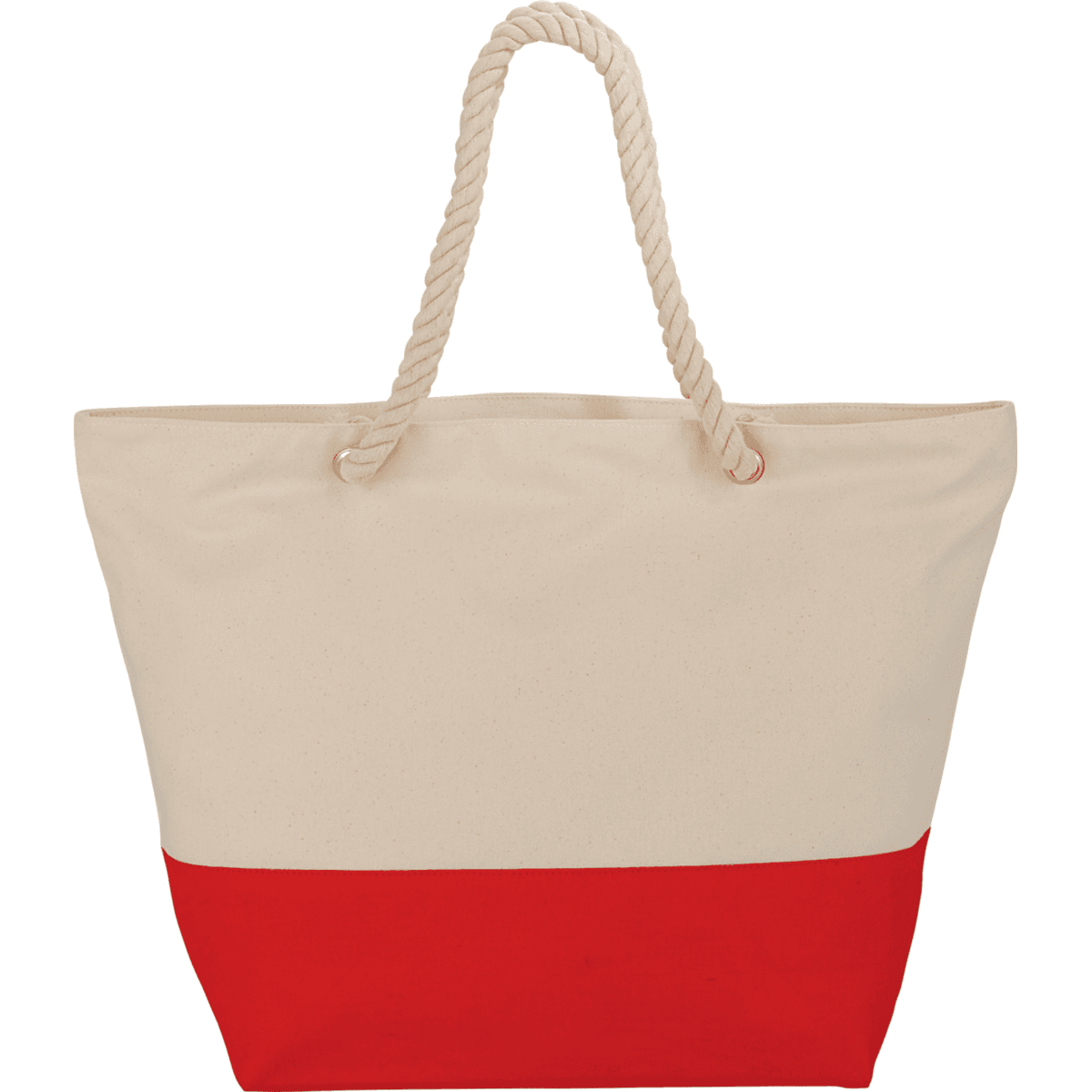 Promotional Zippered 12oz cotton canvas rope tote Personalized With ...