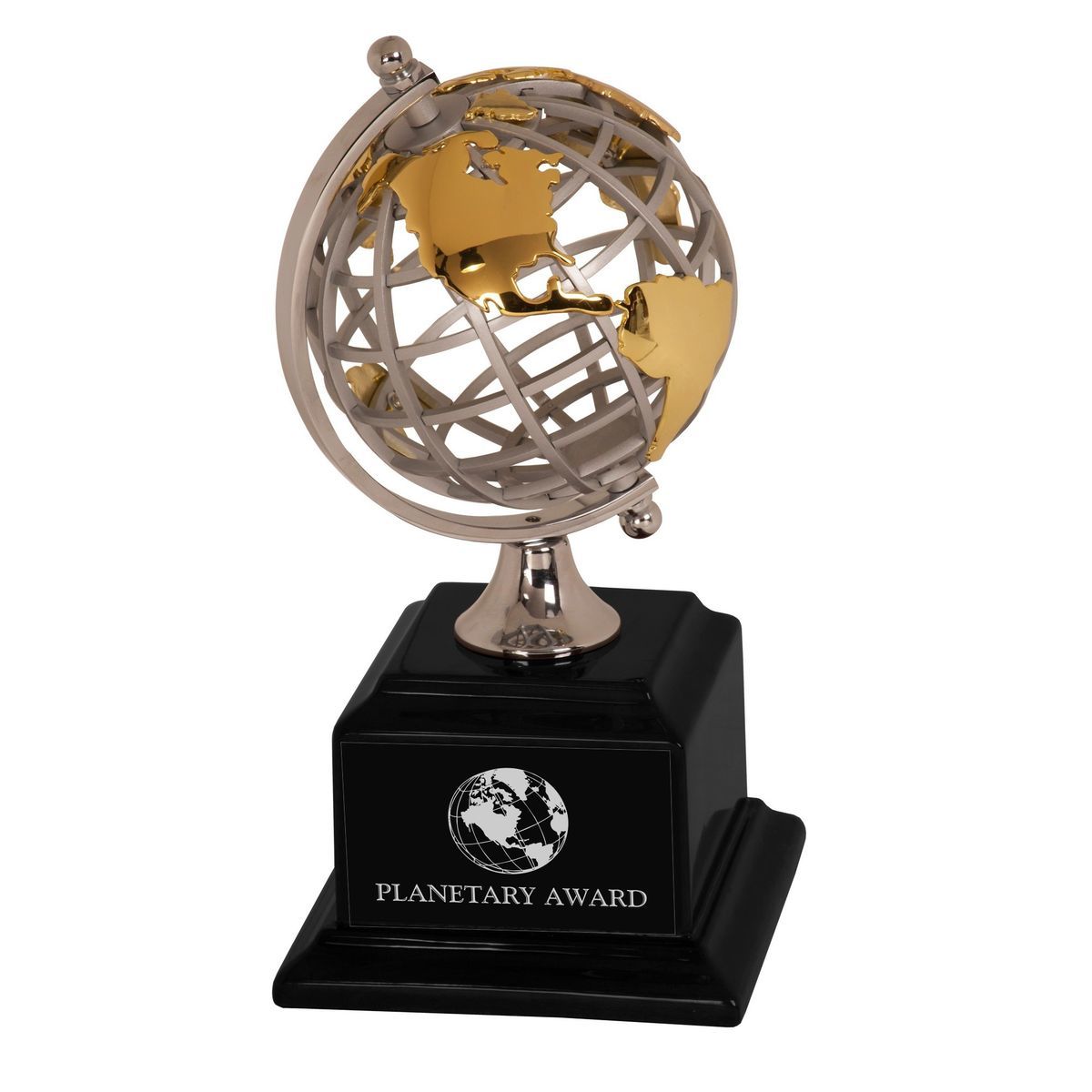 Promotional 8 34 goldsilver globe with black piano finish base ...