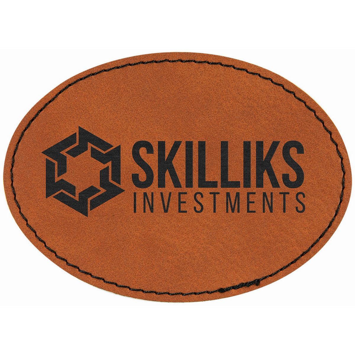 3 12 x 2 12 Oval Rawhide Laserable Leatherette Patch with Adhesive ...