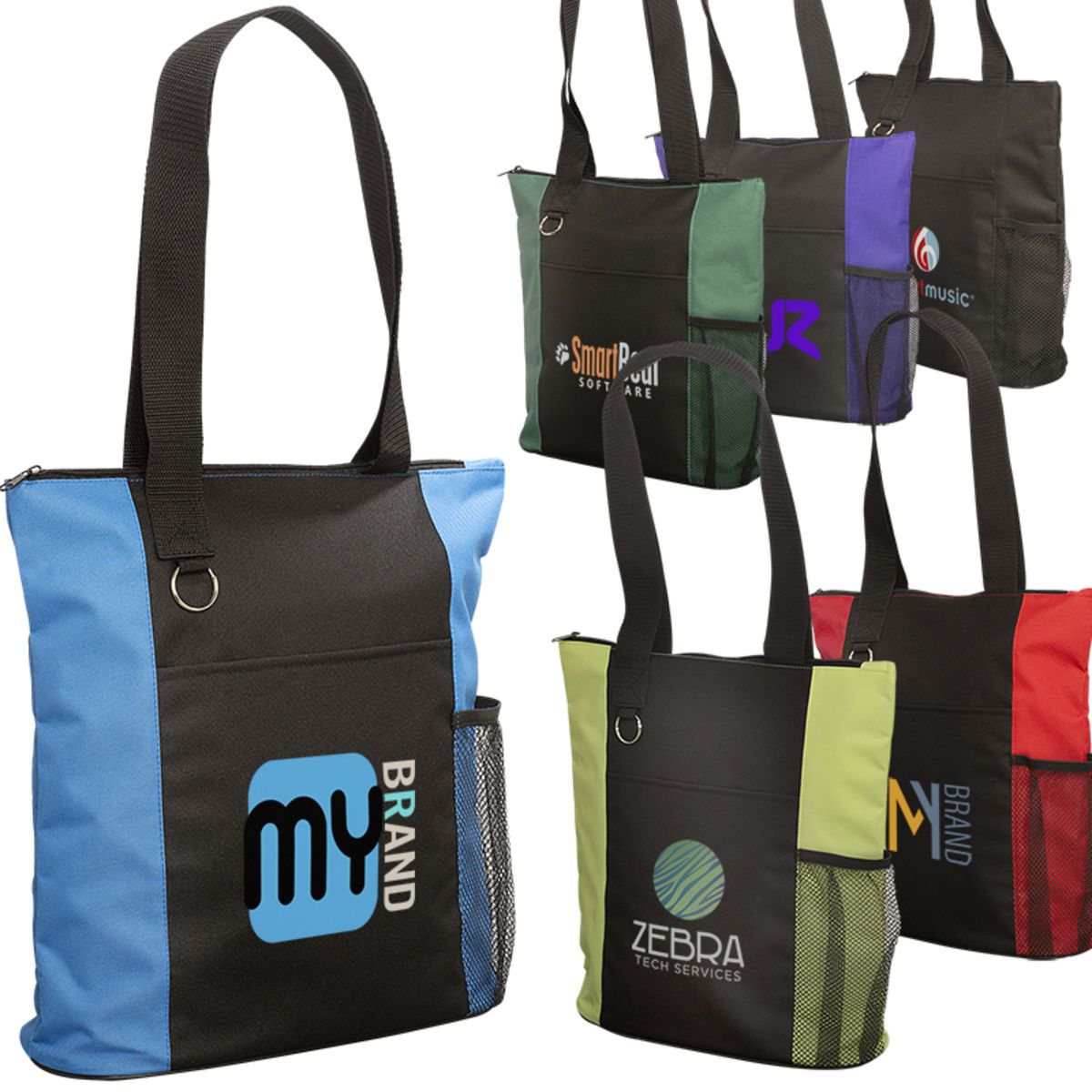 Custom Essential trade show zippered tote bag Personalized With Your Logo