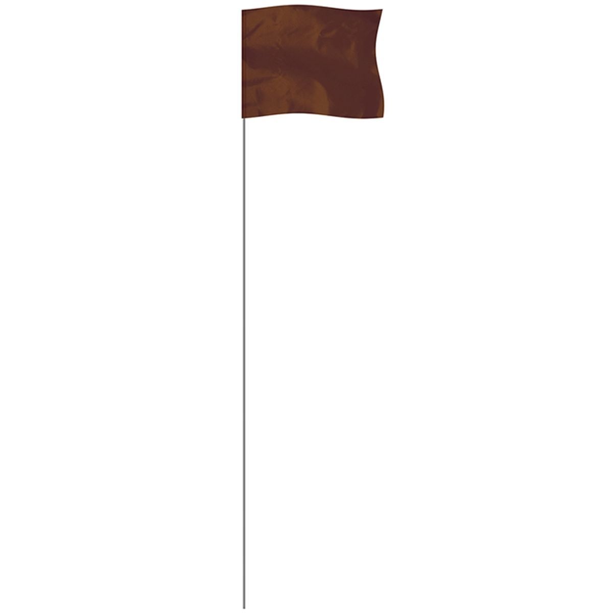 Brown 4" x 5" marker flag on a 21" wire | Corporate Specialties