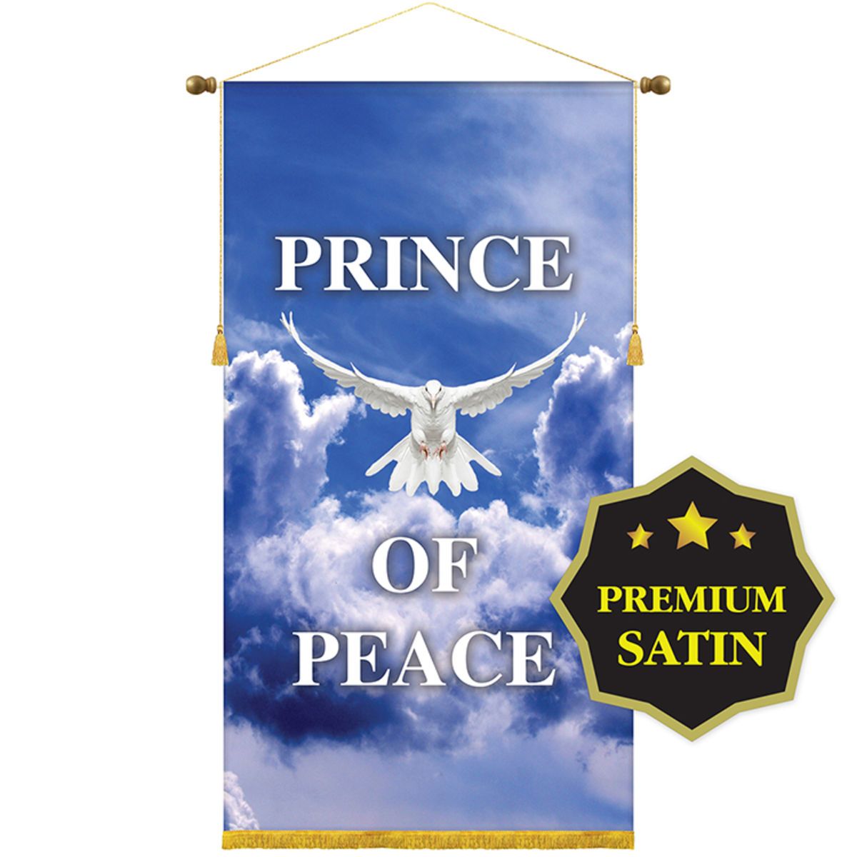 Promotional 30 x 54 premium podium banner straight cutfringe ...