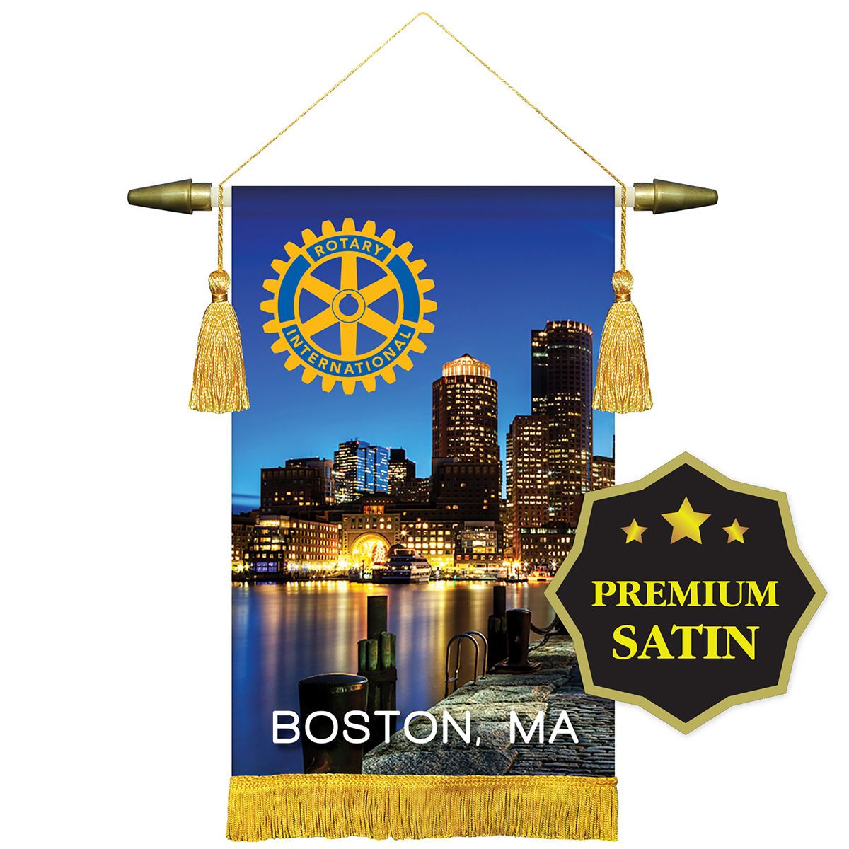 8 x 12 premium podium banner straight cutfringe | Order Swag