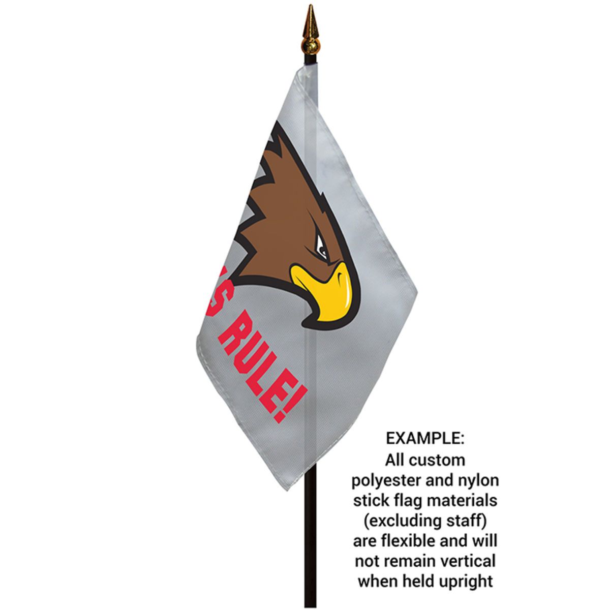 6 x 9 nylon custom stick flag | SWAGBOX.COM