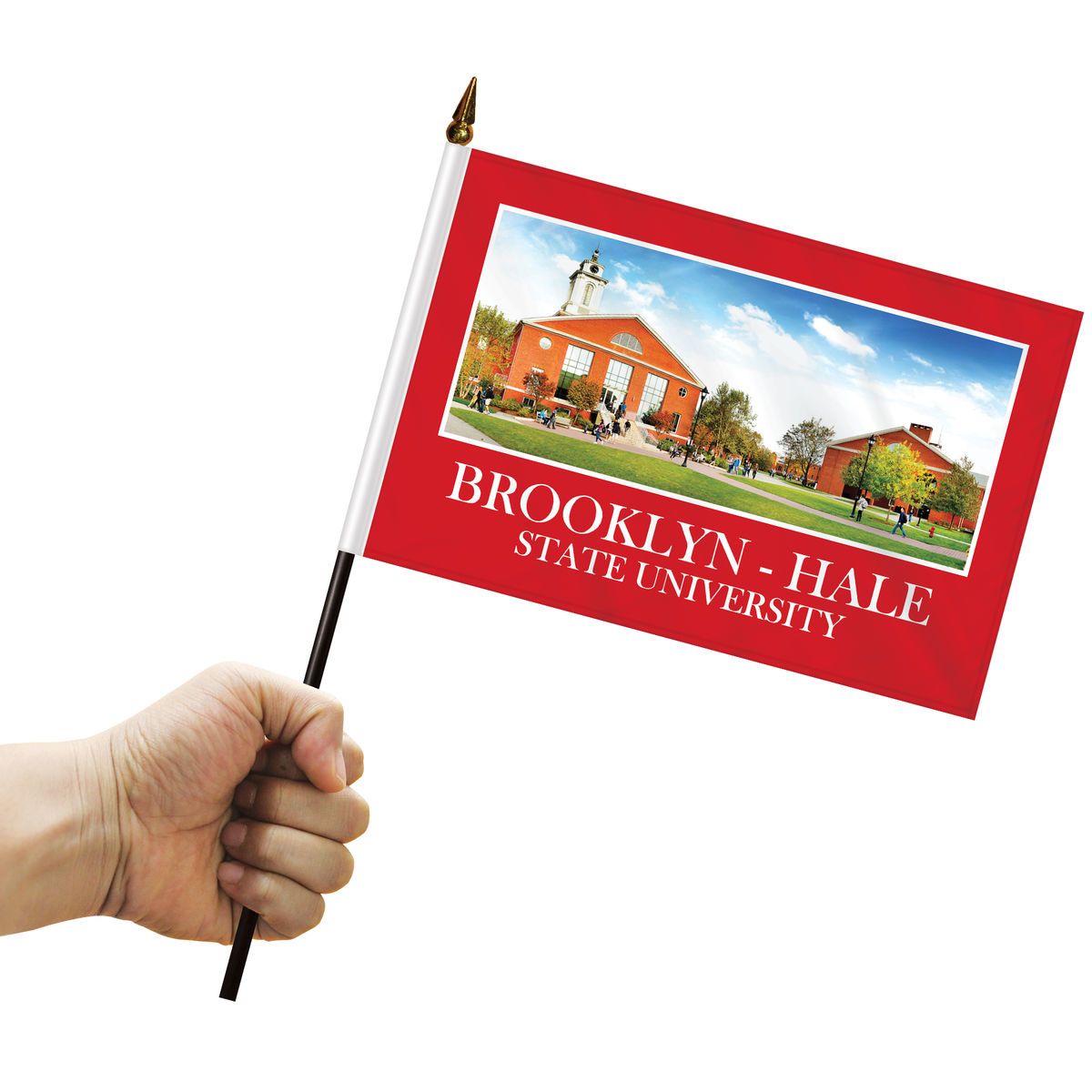 Promotional 6 x 9 double sided polyester stick flag Personalized With ...