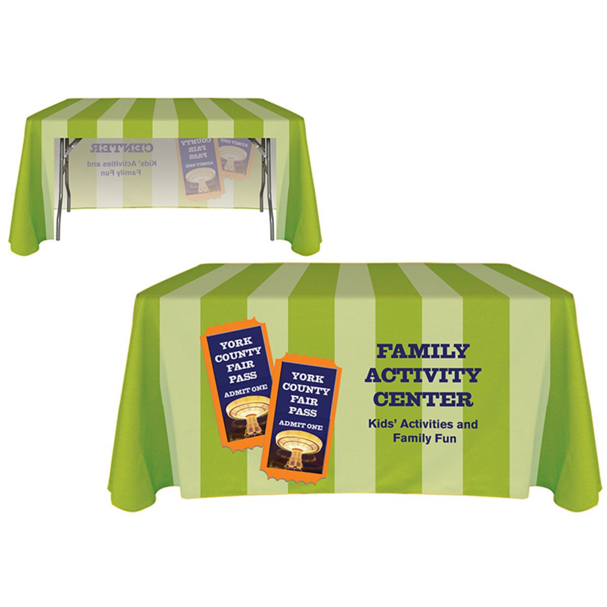 4' customized open back throw style table cover | Inkmule