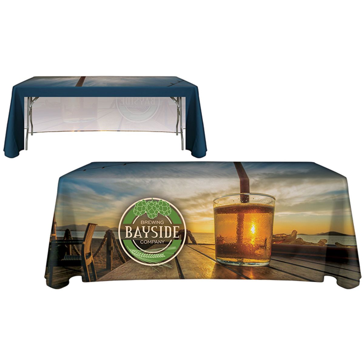 6' customized open back throw style table cover | Inkmule