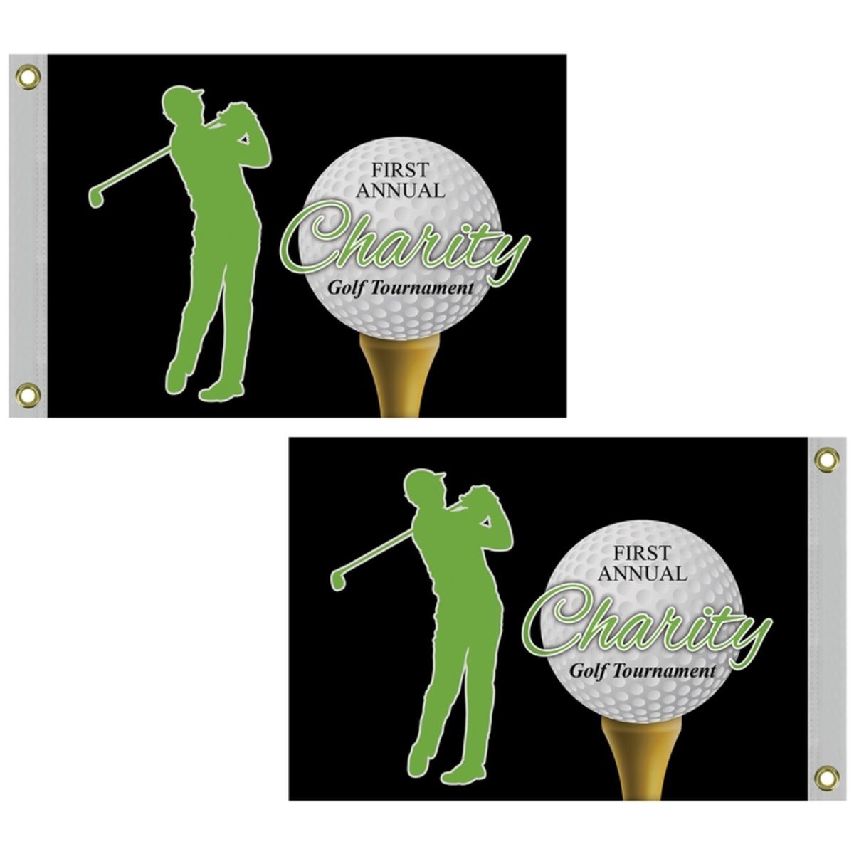 Custom 14 x 20 custom double sided knitted polyester golf flag with ...