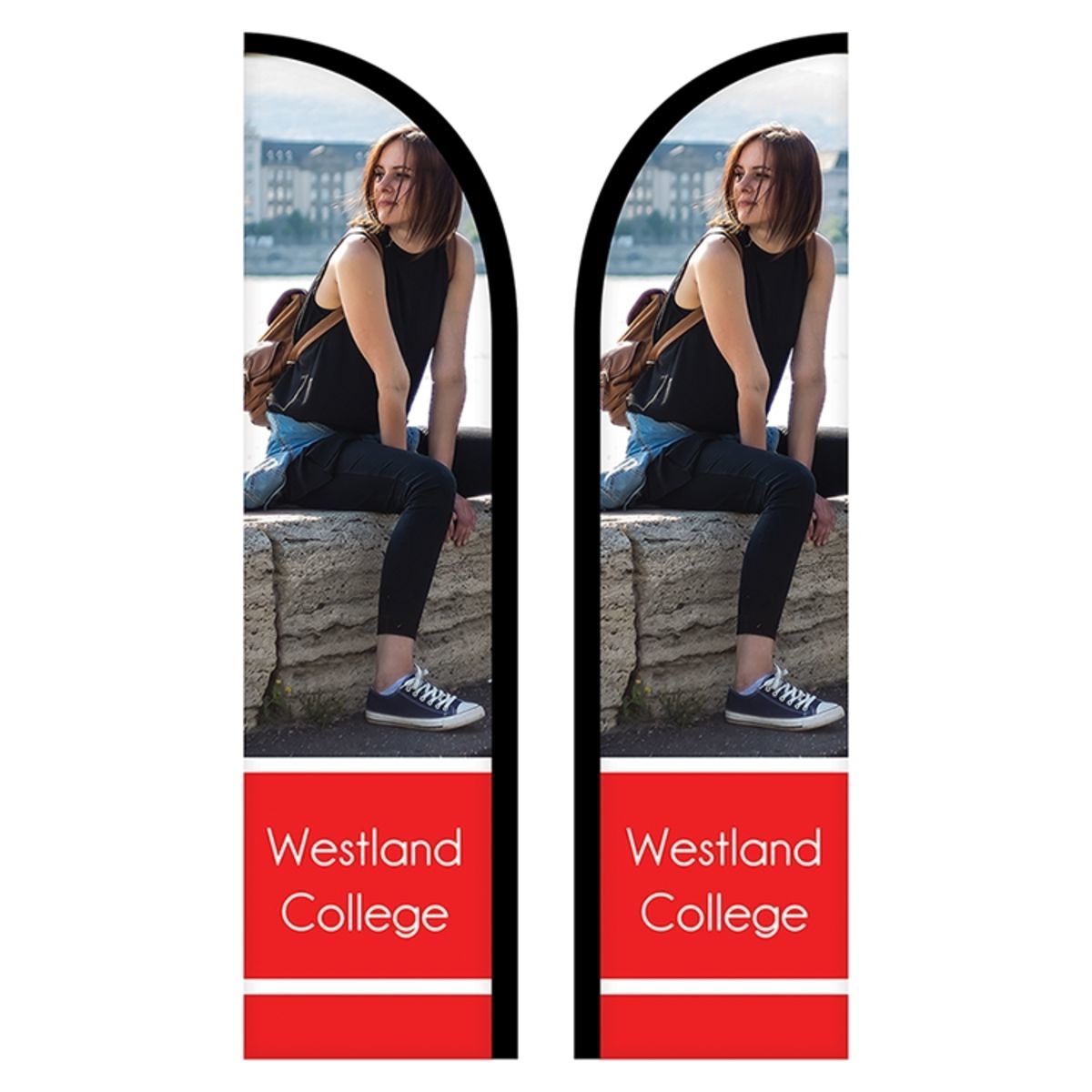 10' double sided custom portable half drop banners | Order Swag