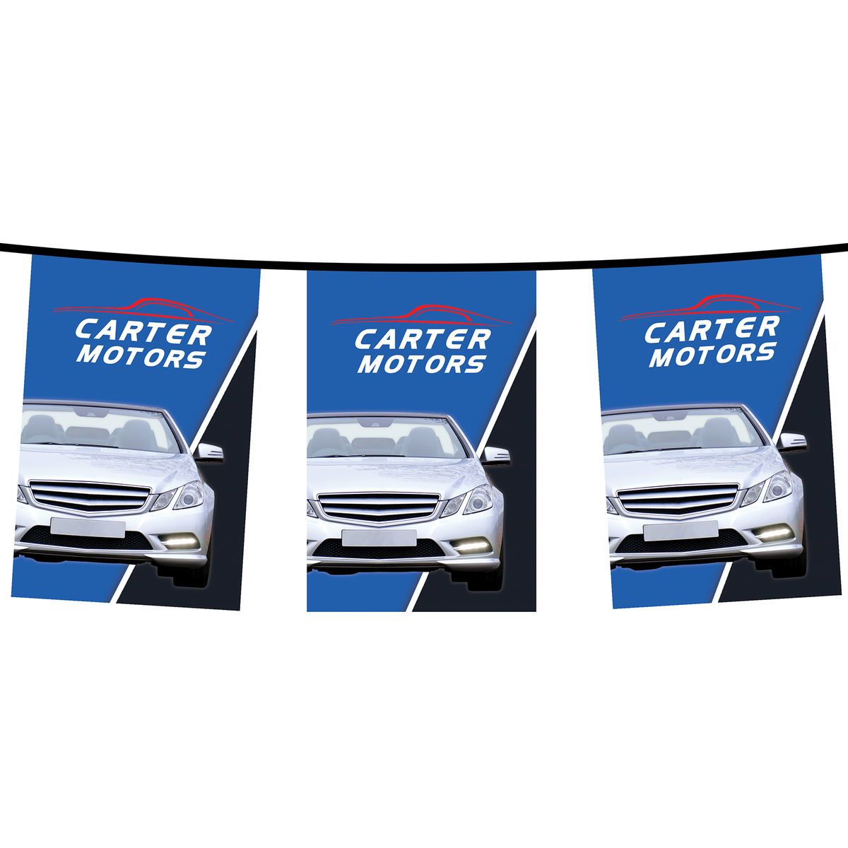 100' pvc rectangular pennant strings | Inkmule