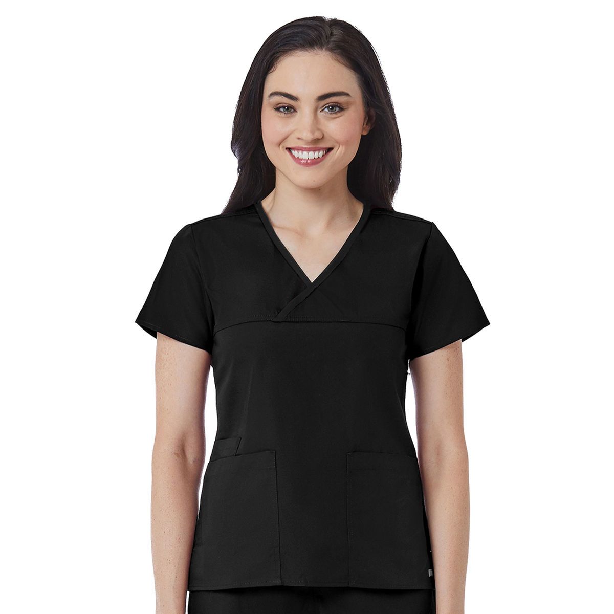 Promotional Maevn Core 1026 Women s Contrast Mock Wrap Scrub Top promotional-maevn-core-1026-women-s-contrast-mock-wrap-scrub-top