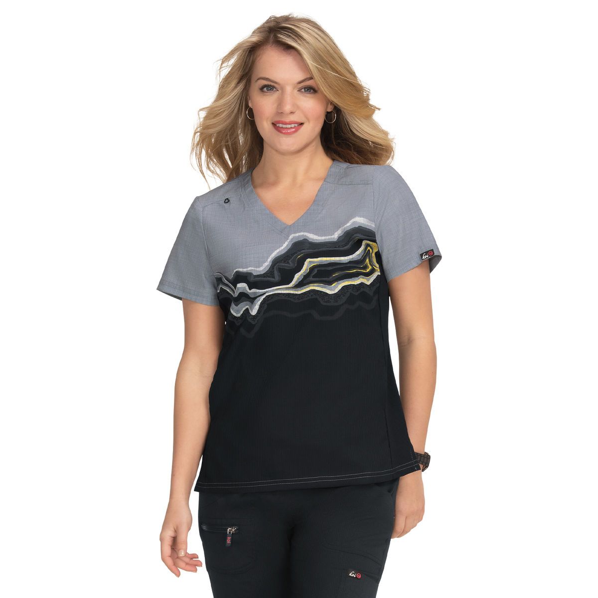 Koi - lite - women's 2-pocket stretch ombre print reform scrub top ...