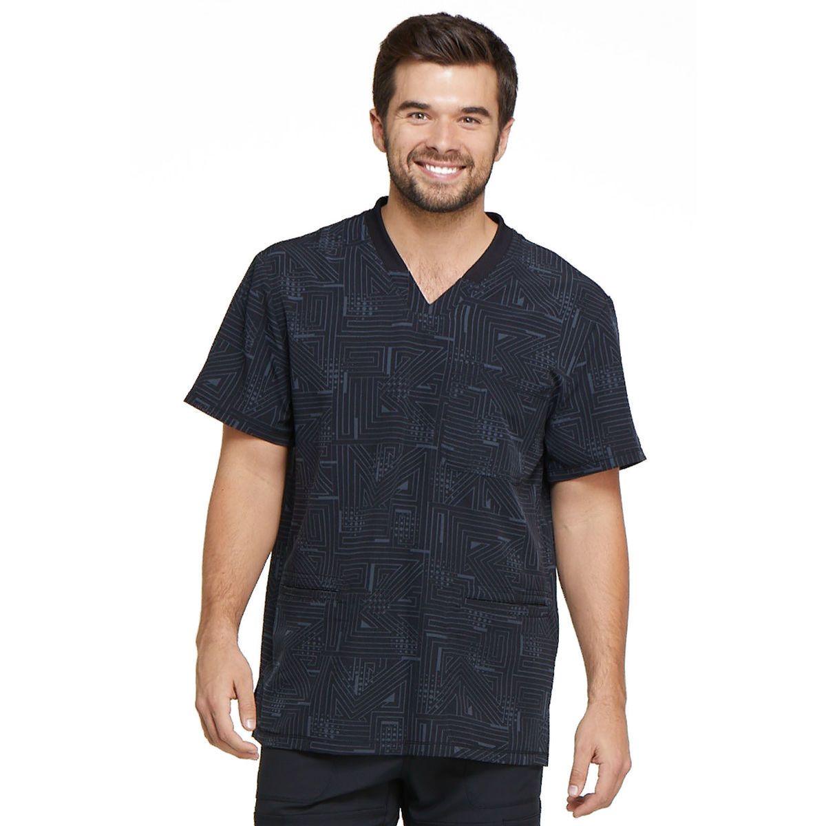 Dickies medical - dynamix - men's rib knit scrub top | SWAGBOX.COM