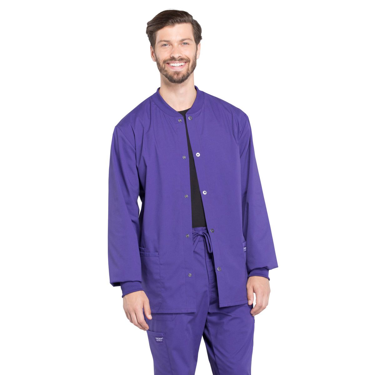 Promotional Cherokee workwear professionals men's snap front warm-up ...