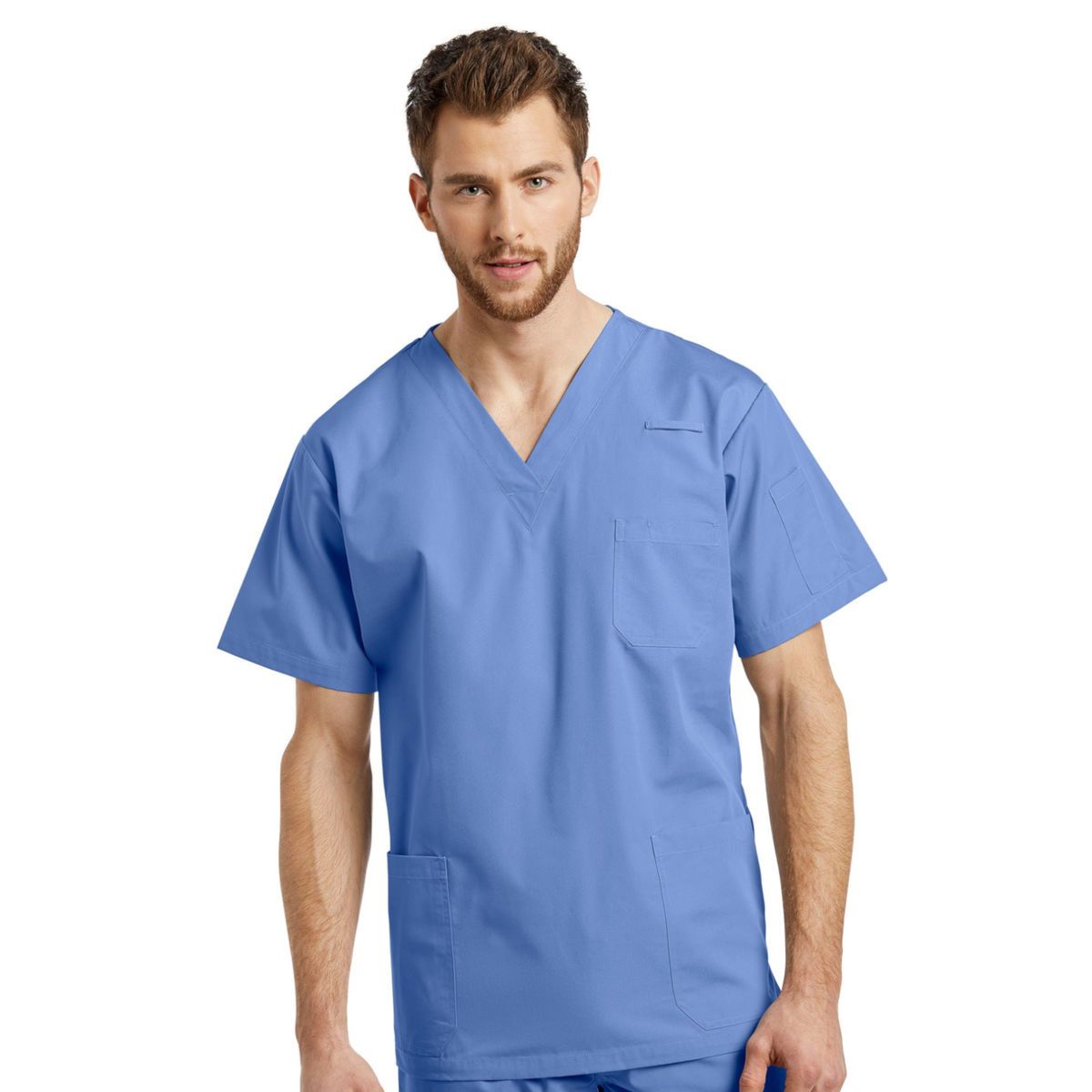 Promotional White cross poplin 2262 men's three-pocket v-neck scrub ...