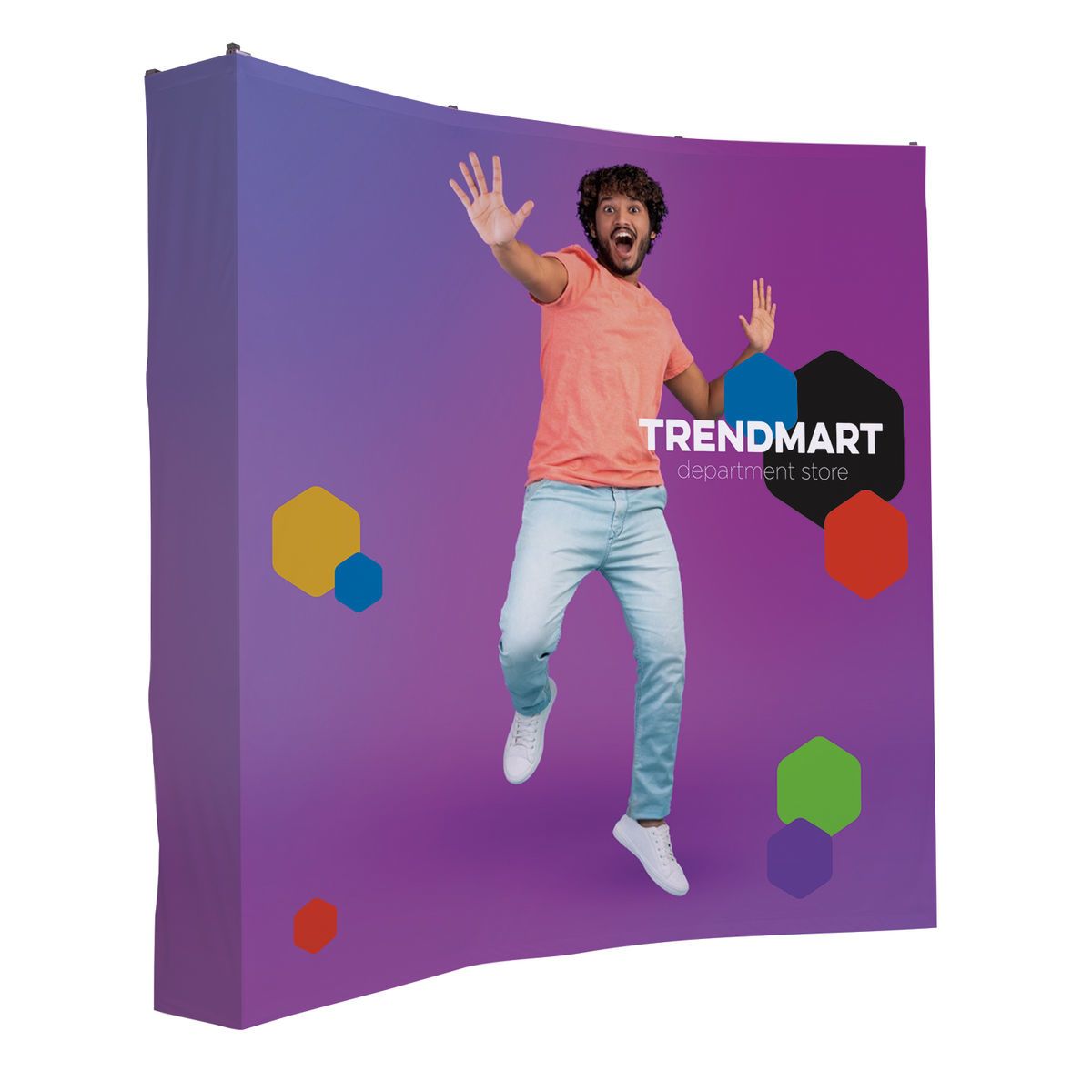 8' curved splash floor display wrap kit (block-out fabric) | Corporate ...